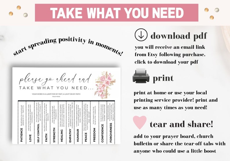 Christian Take What You Need Printable, Christian Bulletin Board, Bible ...