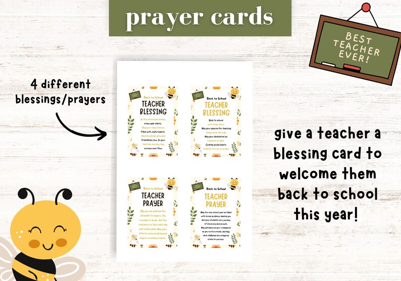 Back to School Teacher Prayer Cards Back to School Prayers - Etsy
