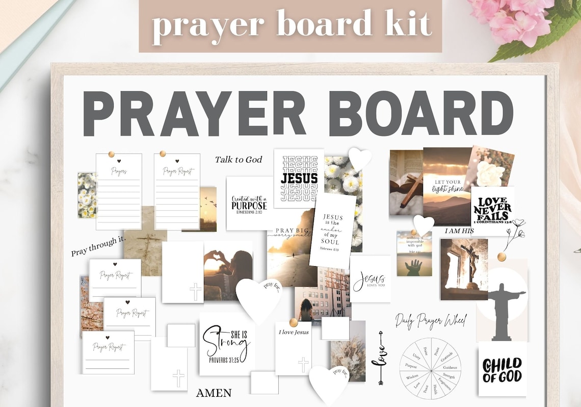 Prayer Board Printable Kit Prayer Board Ideas Daily Prayer - Etsy