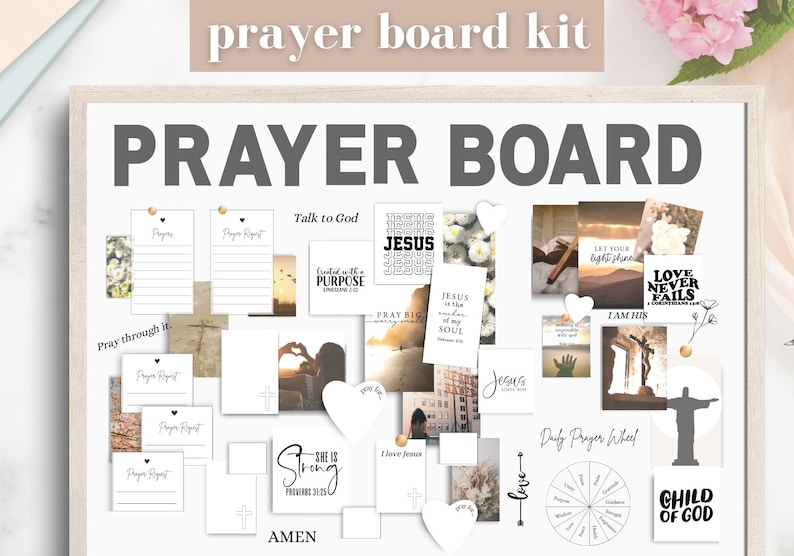 Prayer Board Printable Kit Prayer Board Ideas Daily Prayer - Etsy