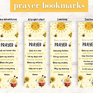 Back to School Bookmark Prayers, Back to School Prayers, Bookmark for ...