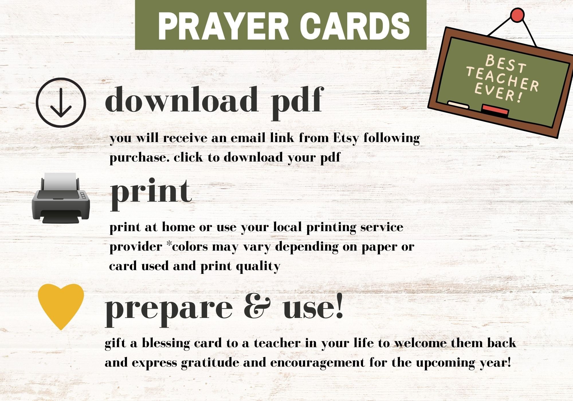 Back to School Teacher Prayer Cards, Back to School Prayers for Teacher ...