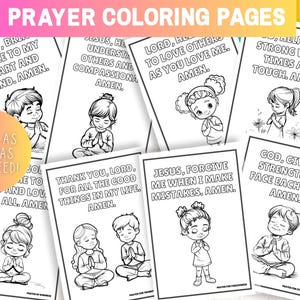 Kids Prayer Coloring Activity, Printable Bible Coloring Pages ...