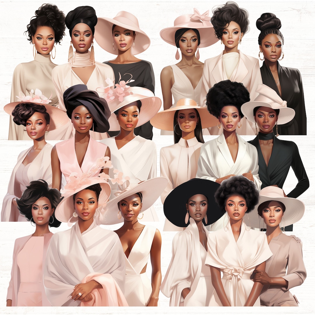 Church Ladies Clipart, Black Woman PNG, Christian PNG, Church Lady Clipart, Praying Sisters Pngs ...