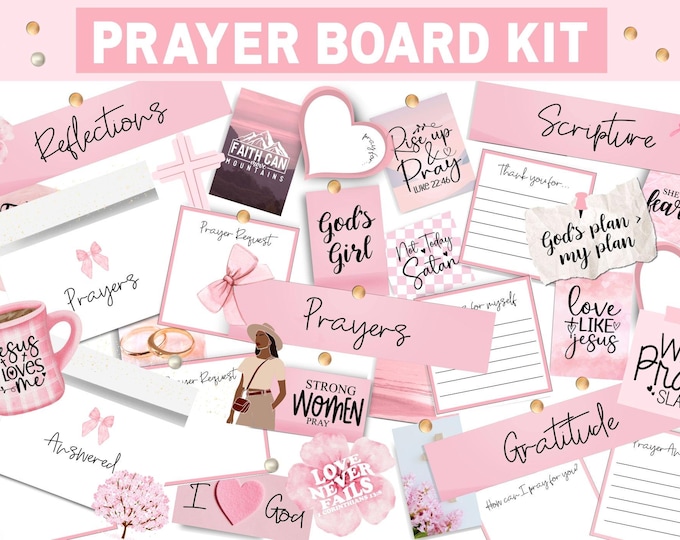 Neutral Prayer Board Kit | Christian Prayer Wall Collage | Printable ...