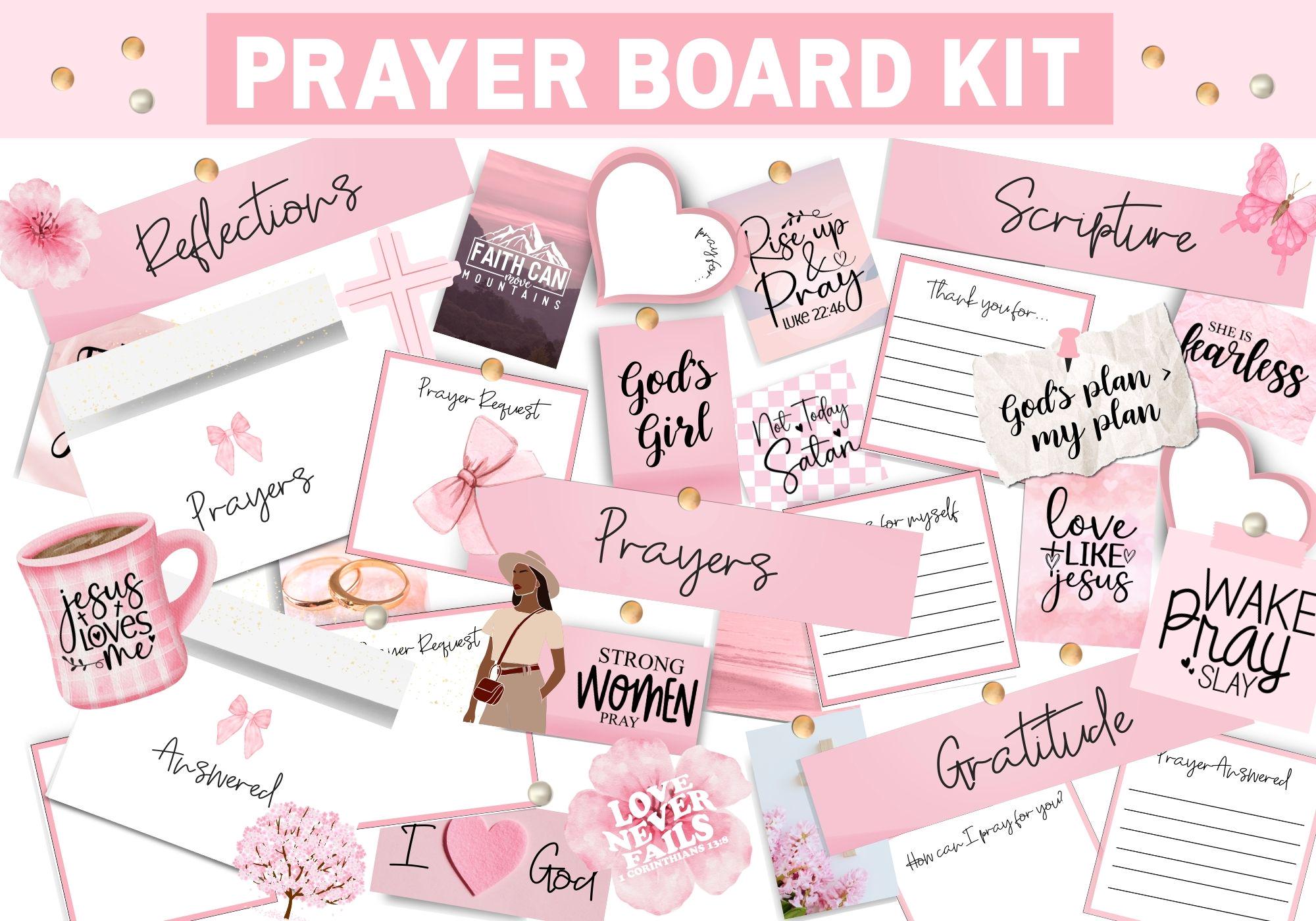 Pink Prayer Board Kit 2026, Printable Girls Prayer Board, Prayer ...