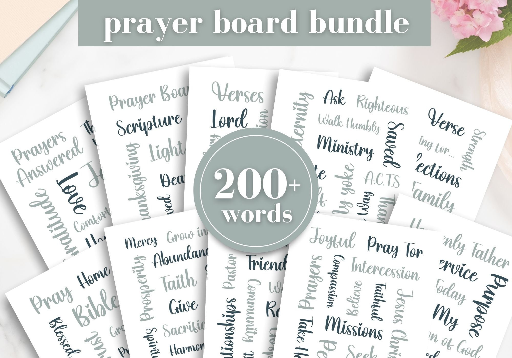 Prayer Board Bundle, Prayer Board Party Printables, Christian Prayer ...