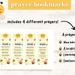 Back to School Bookmark Prayers, Back to School Prayers, Bookmark for ...