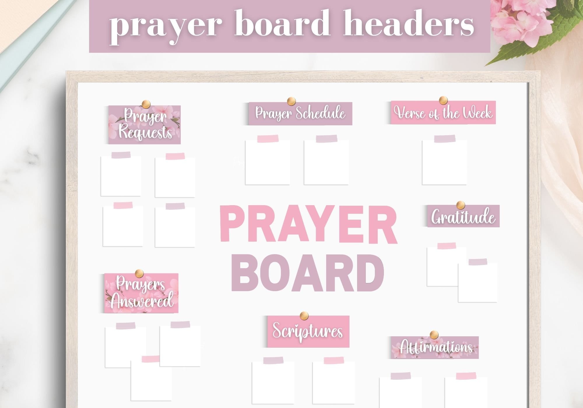 Prayer Board Kit Printable Daily Prayer Board Pink Prayer - Etsy