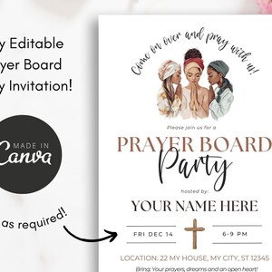 Prayer Board Party Invitation, Editable Prayer Party Invite, Prayer ...