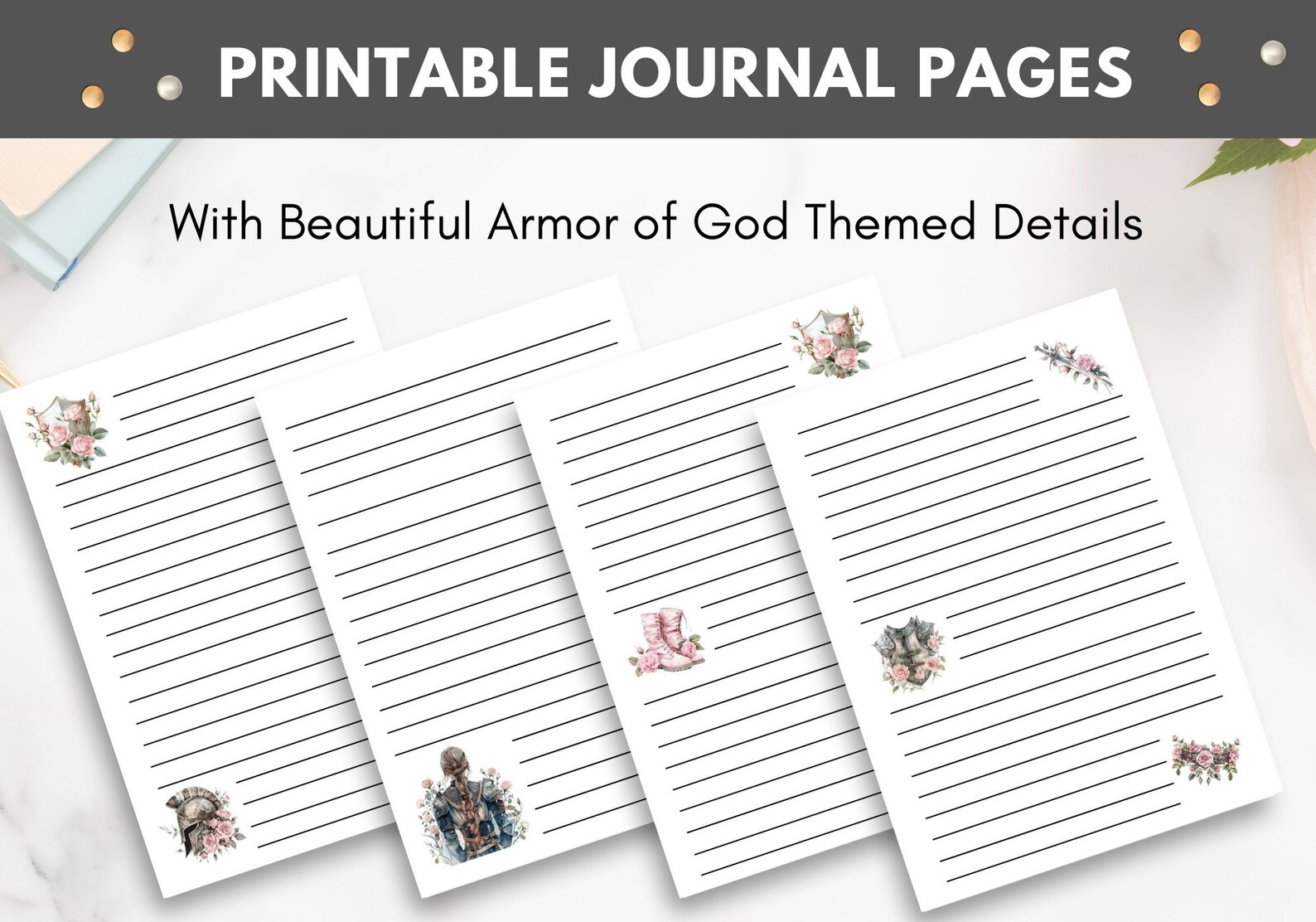 Armor of God Journal Pages, Bible Study Printable, Morning Pages ...