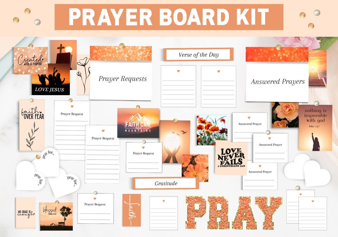 Prayer Board Kit Printable, Prayer Board Envelopes, Prayer Board Party ...