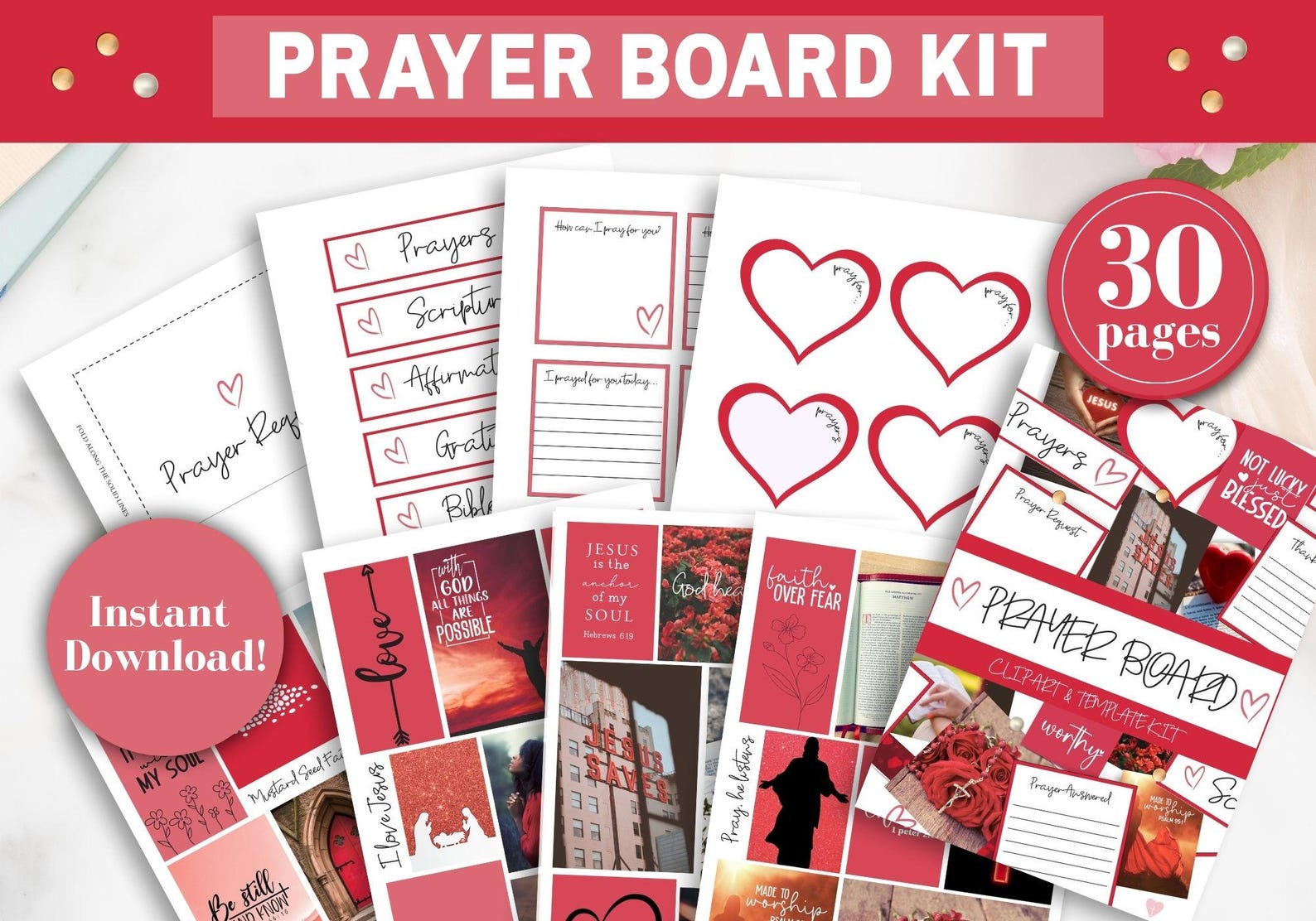 Prayer Board Kit 2026, Printable Prayer Board for Women, Prayer Request ...