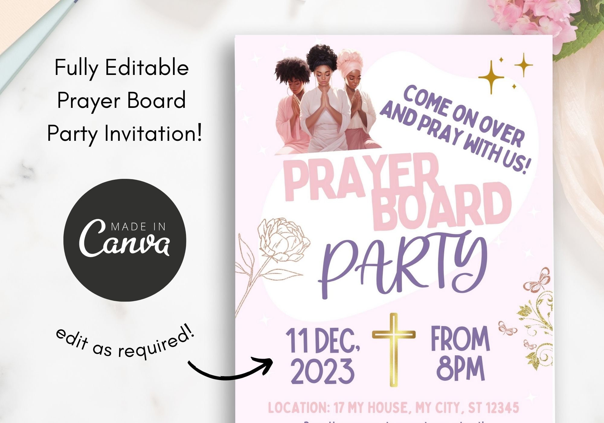 Editable Prayer Board Party Invitation Printable Prayer Party - Etsy UK
