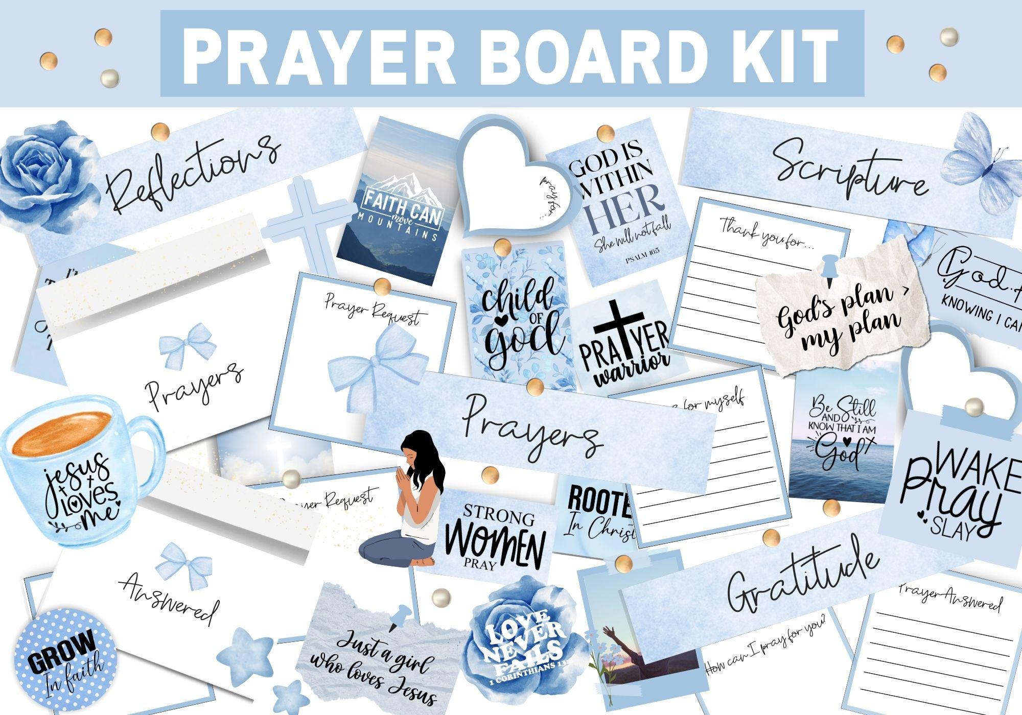 2026 Prayer Board Kit, Printable Women's Prayer Board, Prayer Request ...