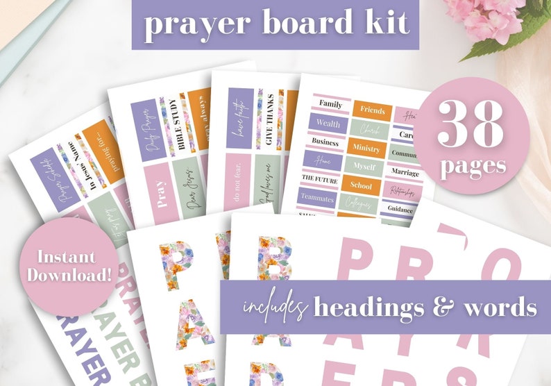 Prayer Board Kit Printable Daily Prayer Board Christian - Etsy