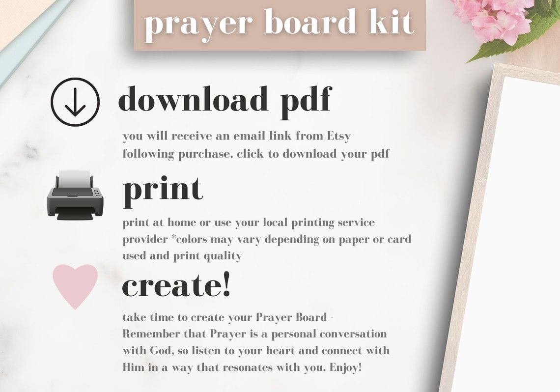 Prayer Board Printable Kit Prayer Board Ideas Daily Prayer - Etsy