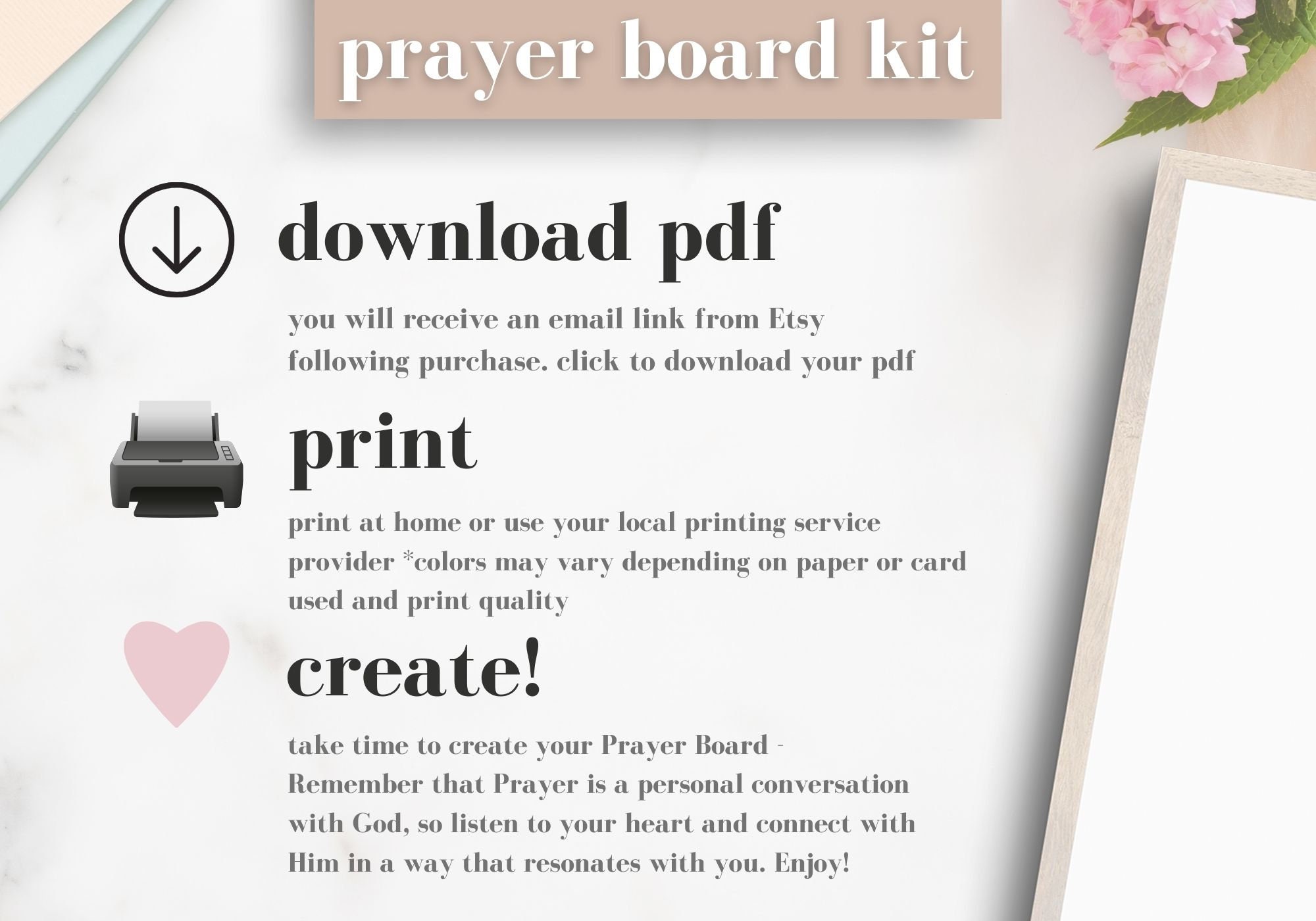 Prayer Board Printable Kit Prayer Board Ideas Daily Prayer - Etsy