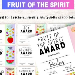 Fruit of the Spirit Awards, Printable Fruit of the Spirit Certificate ...