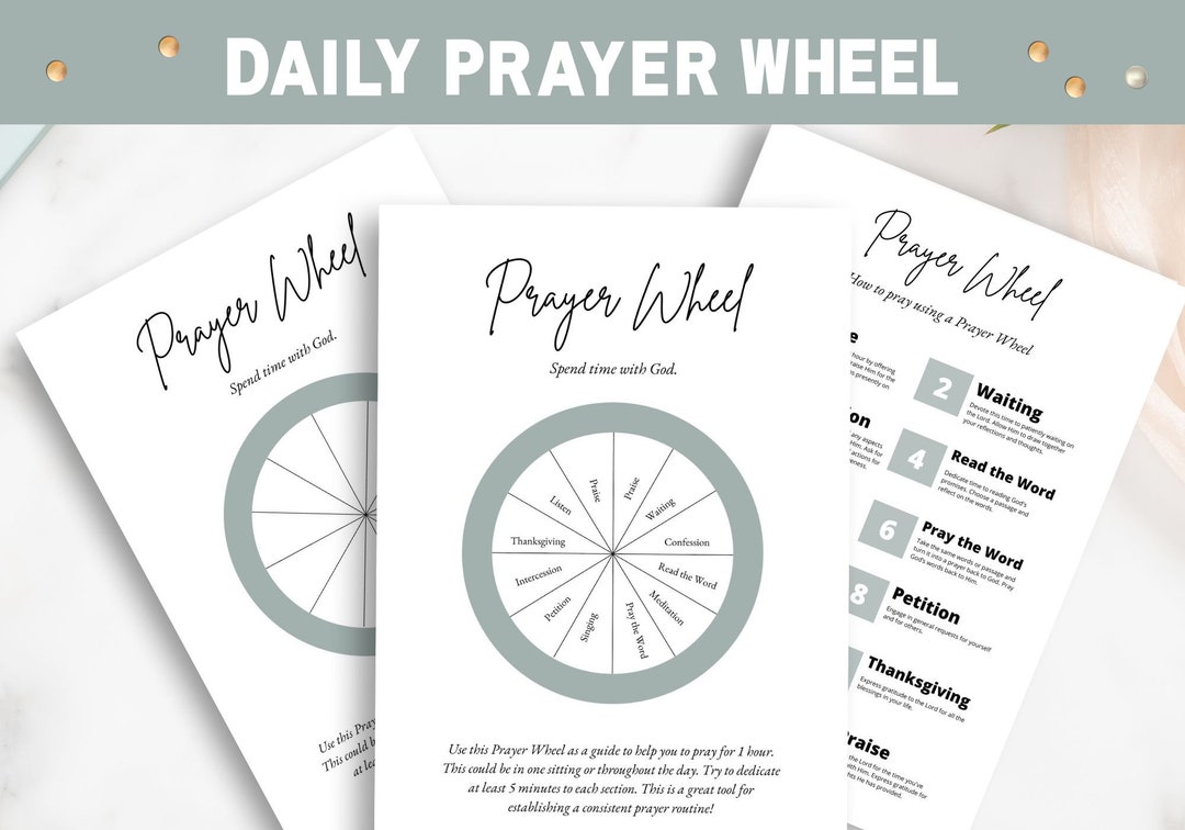 Daily Prayer Wheel Printable, Prayer Routine, Prayer Board Kit, Perfect ...