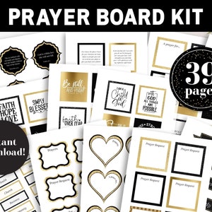 Prayer Board Kit, Printable Prayer Party Kit, Christian Wall Collage ...