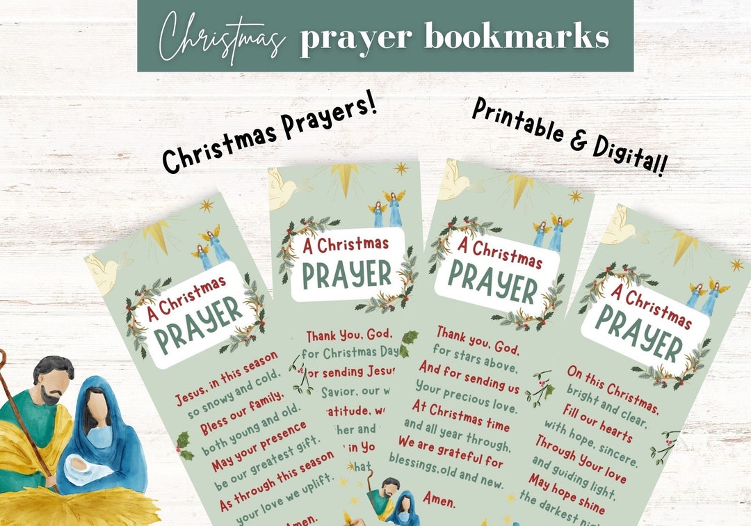 Kids Christmas Bookmark Prayers Holiday Prayers Printable - Etsy
