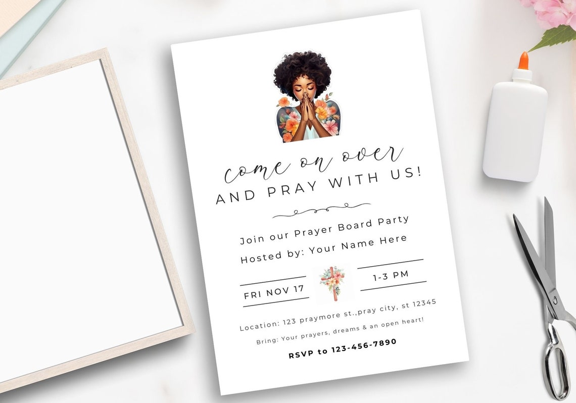 Prayer Board Party Invitation, Prayer Party Invite, Prayer Board ...