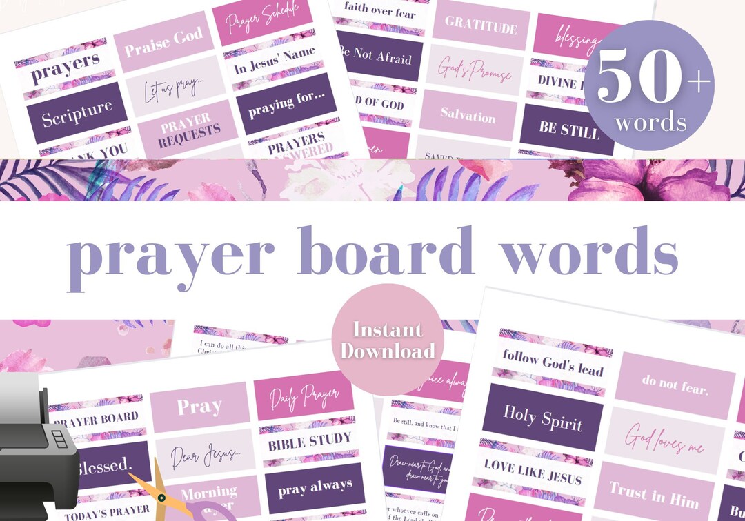 Prayer Board Words Printable Daily Prayer Board Bible Verse - Etsy