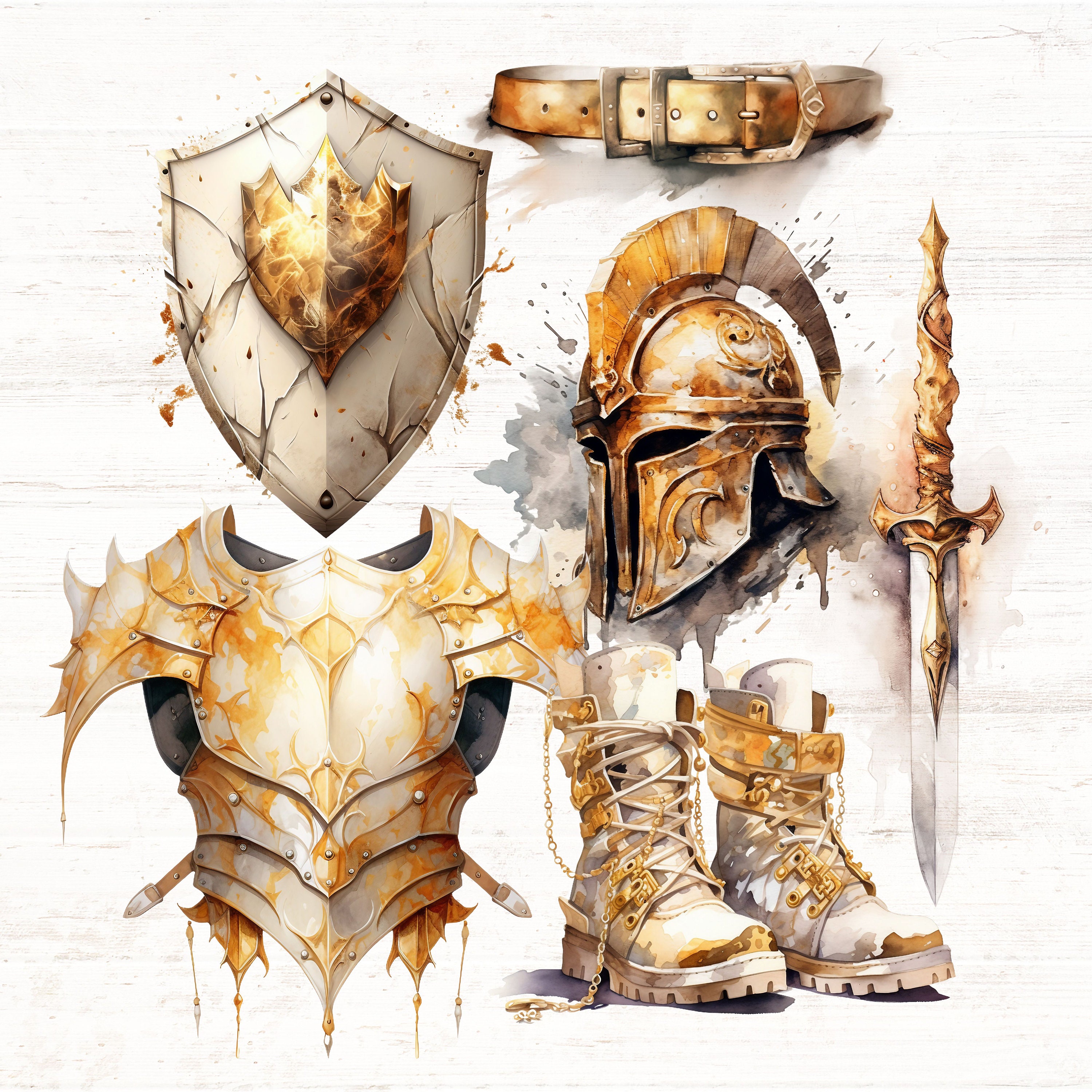 Armor of God Clip Art Full Armor of God Pngs Ephesians 6 - Etsy Israel