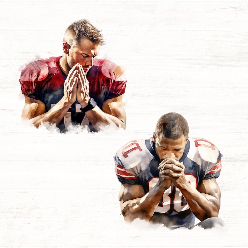 Praying Footballers Men in Prayer Prayer Warriors - Etsy