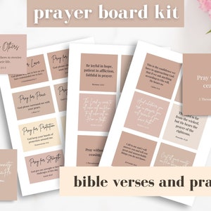 Printable Prayer Board Kit, Prayer Cards, Christian Wall Collage, Bible ...