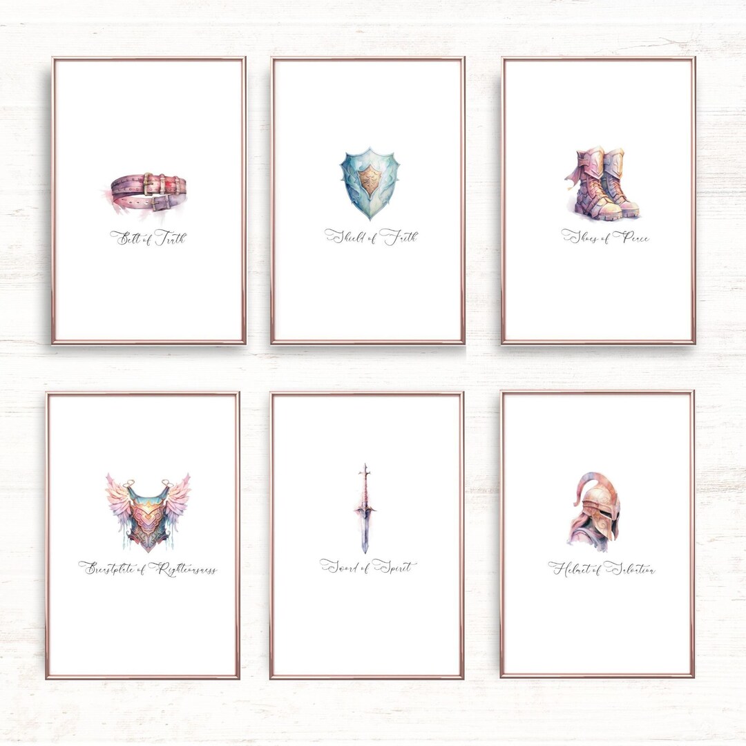 Armor of God Printable, Full Armor of God Wall Art, Watercolor Amor of ...