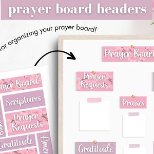 Prayer Board Kit Printable, Daily Prayer Board, Pink Prayer Board ...