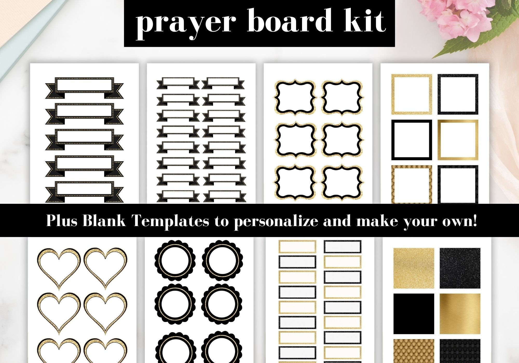 Prayer Board Kit, Printable Prayer Party Kit, Christian Wall Collage ...