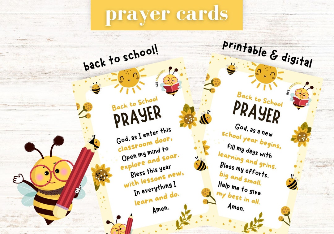 Back to School Prayer Cards, Back to School Prayers, Prayer Tag ...