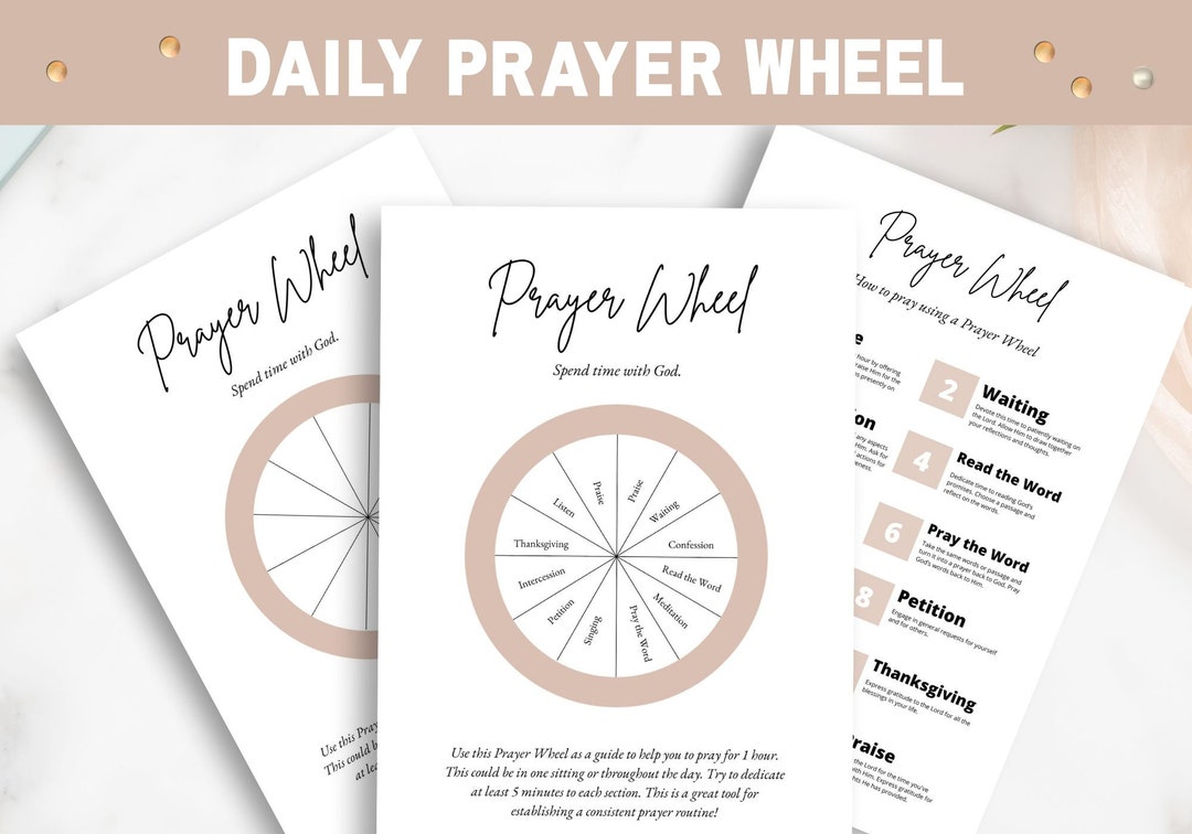Prayer Wheel Printable, Daily Prayer Routine, Prayer Board Kit, Perfect ...