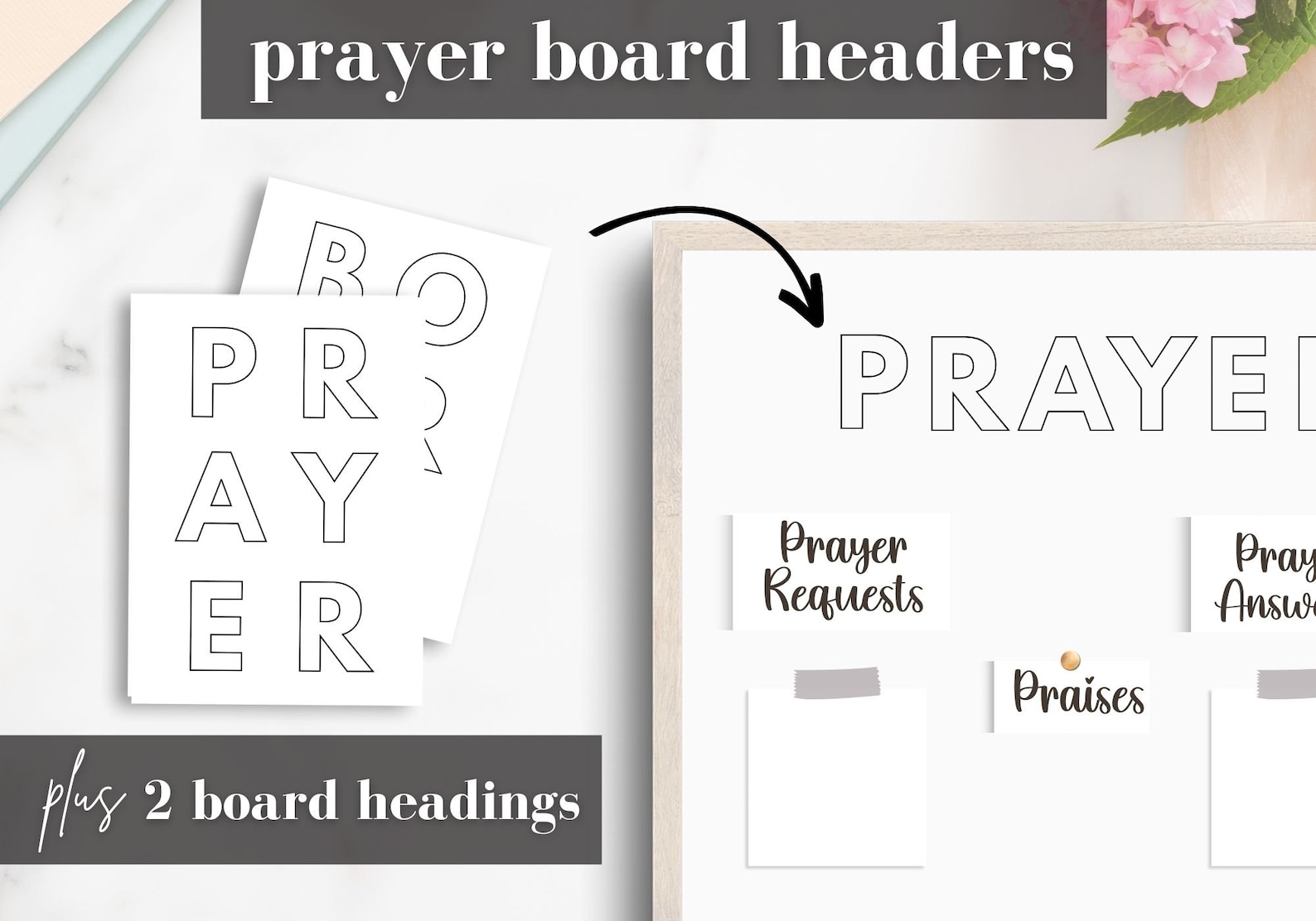 Prayer Board Printable, Daily Prayer Board, Prayer Board Headings ...