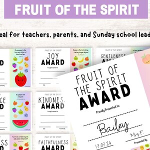Fruit of the Spirit Awards, Printable Fruit of the Spirit Certificate ...