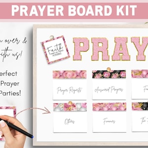 Prayer Board Kit Printable, Prayer Board Envelopes, Pink Prayer Board ...