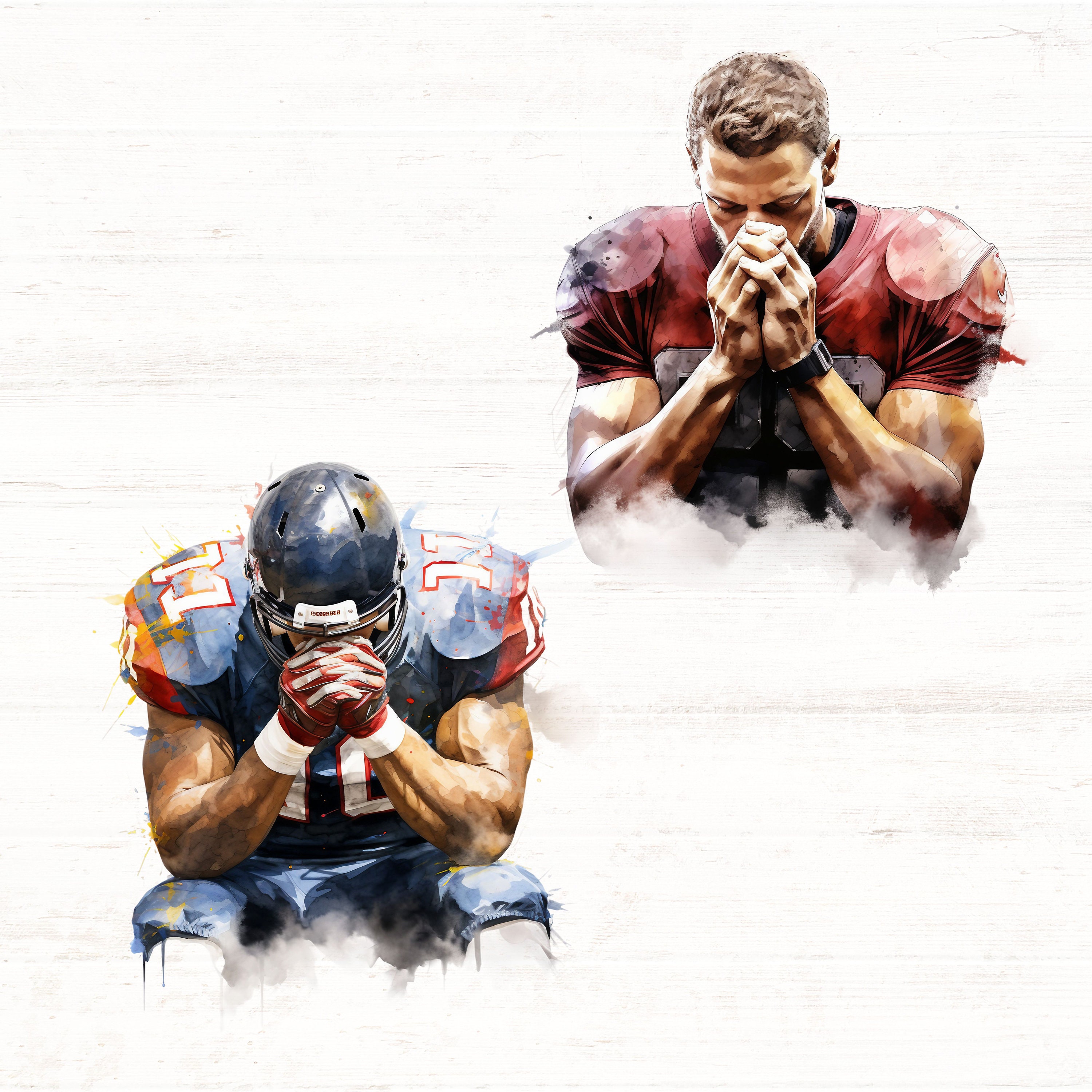 Praying Footballers Men in Prayer Prayer Warriors - Etsy