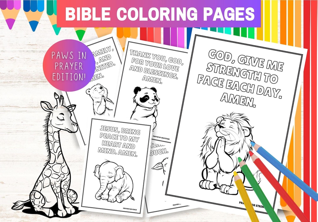 Kids Prayer Coloring Activity, Printable Bible Coloring Pages ...