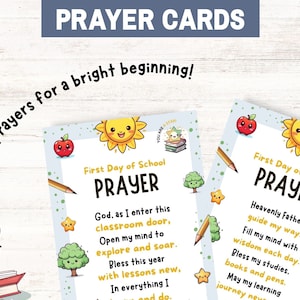First Day of School Prayer Cards, Back to School Prayers, Prayer Tag ...