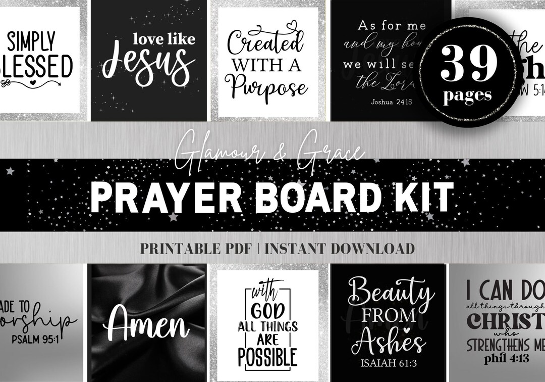 Prayer Board Kit Printable, Prayer Party Kit, Christian Wall Collage ...