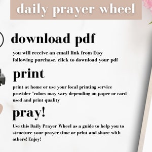 Prayer Wheel Printable, Daily Prayer Routine, Prayer Board Kit, Perfect ...