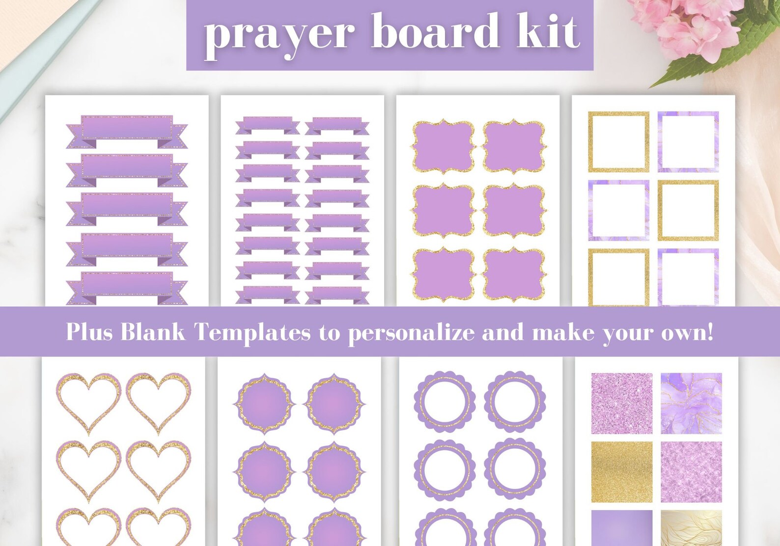 Purple Prayer Board Printable, Prayer Cards, Christian Prayer Wall ...