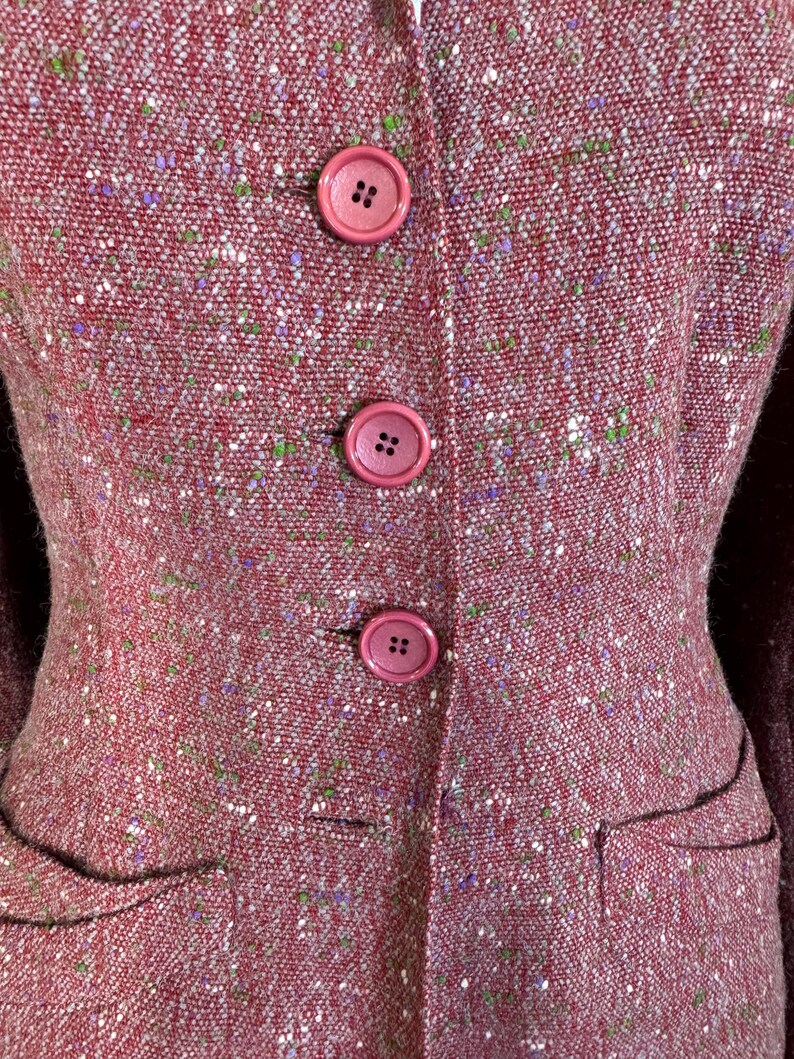 Stunning 1940s Pink Tweed Suit - Etsy UK