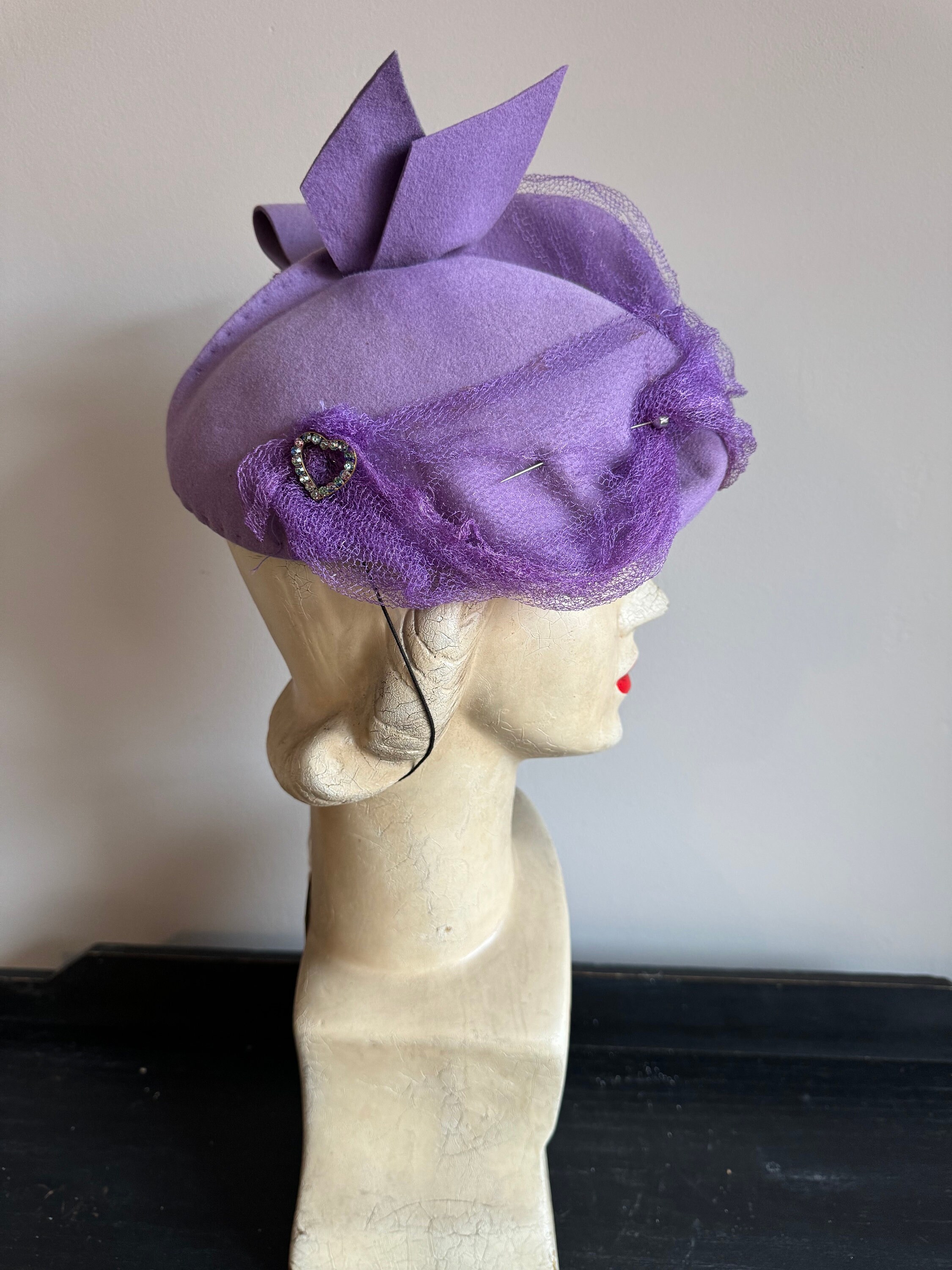 Stunning 1940s Felt Hat in a Rare Colour - Etsy