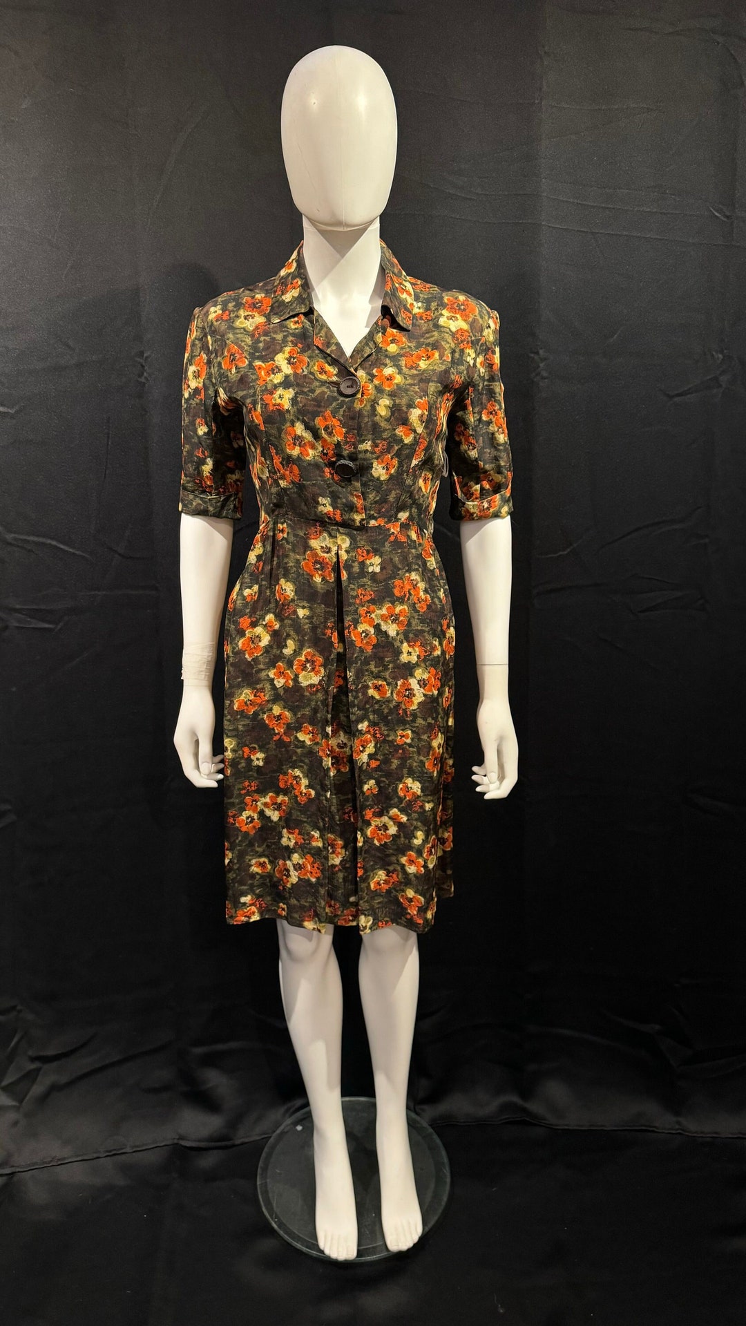 Fab Late 40’s Early 50’s Volup Day Dress - Etsy