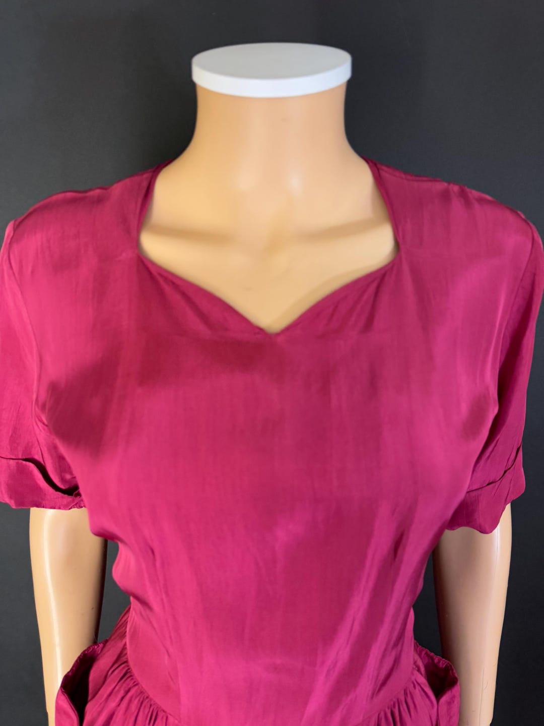 Beautiful 1940s Raspberry Pink Dress - Etsy