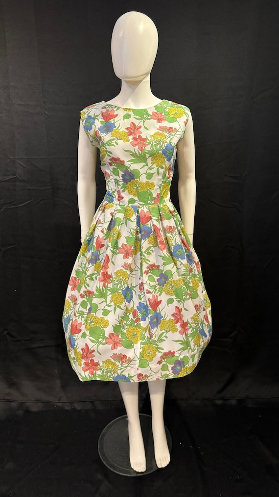 Super Cute Late 1950s Floral Dress Gem